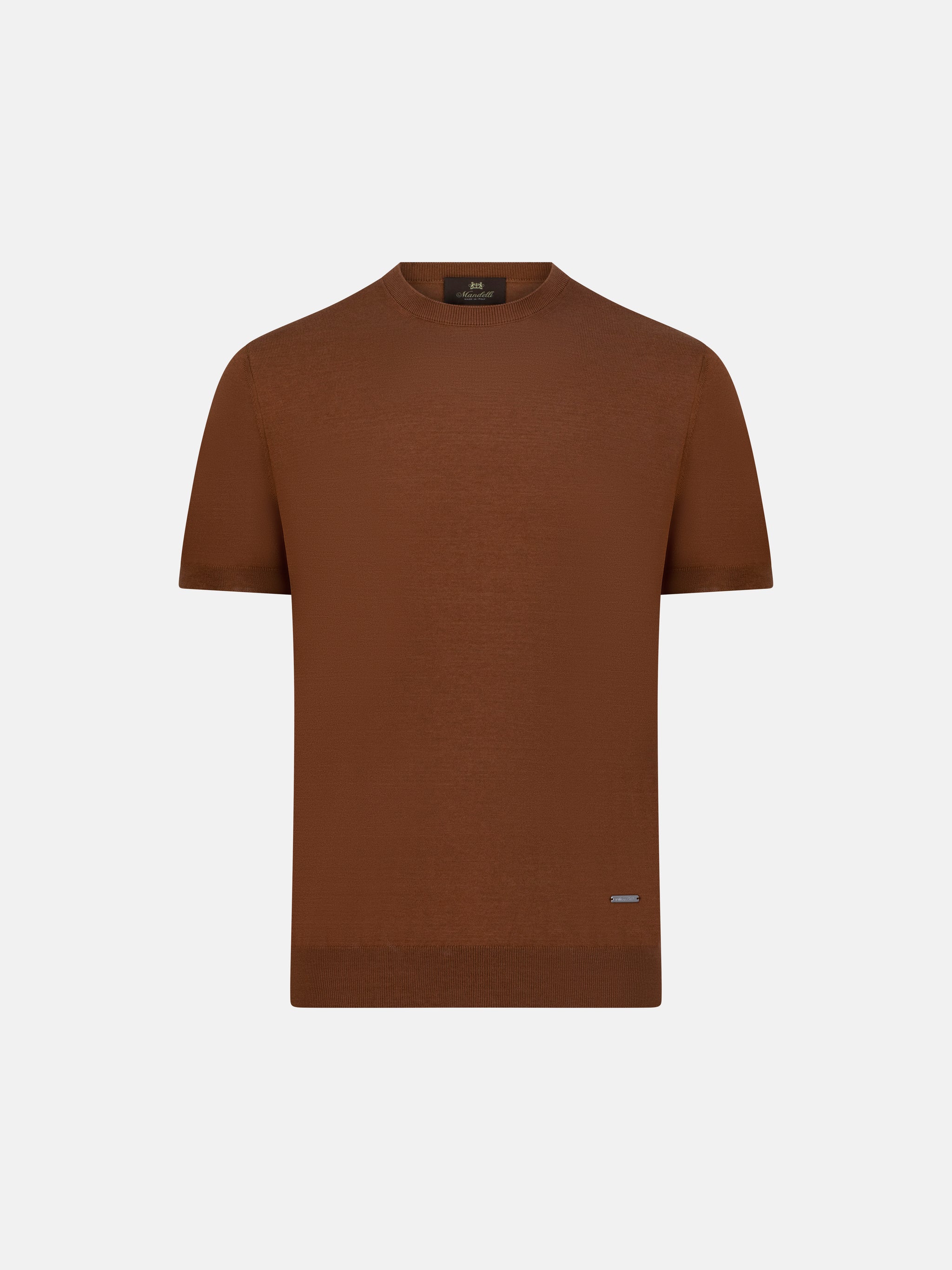 Mandelli Noble Yarn Knitted Polo – Brick| Silk-Cotton Luxury Polo