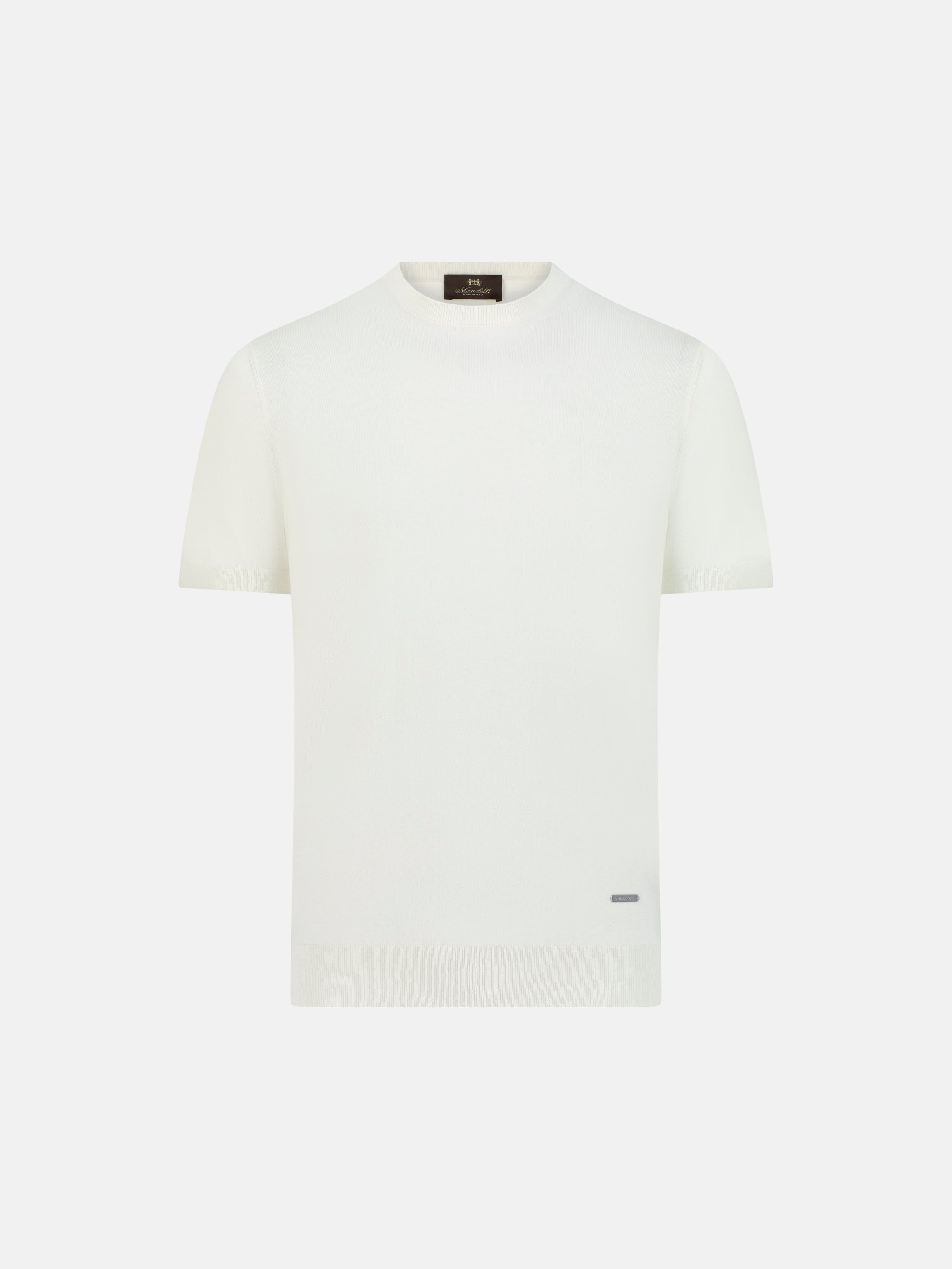 Mandelli Noble Yarn Knitted Polo – White | Silk-Cotton Luxury Polo